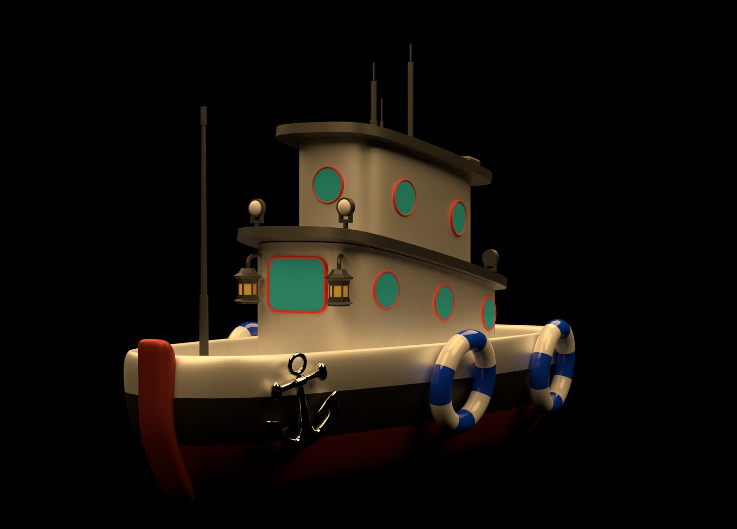 3D cartoon boat toon model - TurboSquid 1629735
