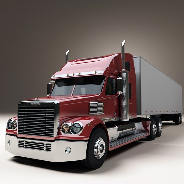 3d model of freightliner coronado trailer