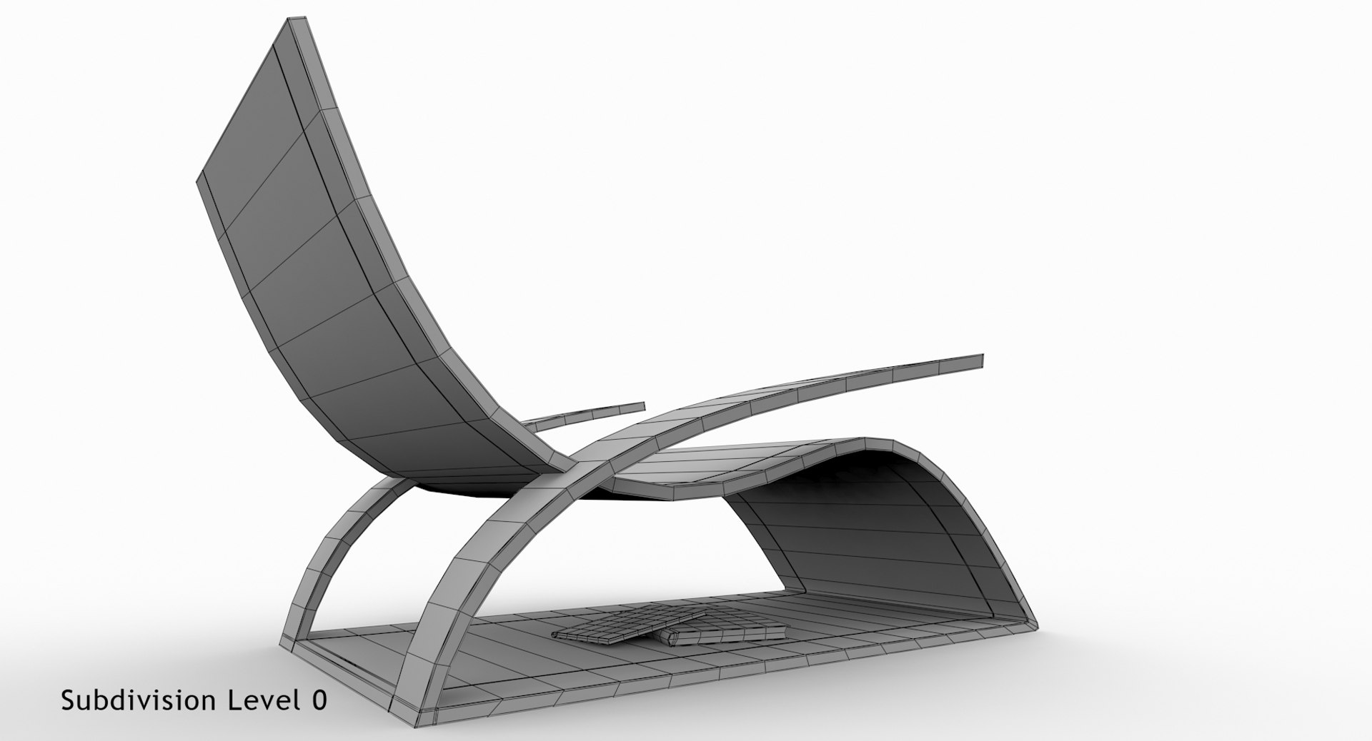 3d realistic wooden lounger model