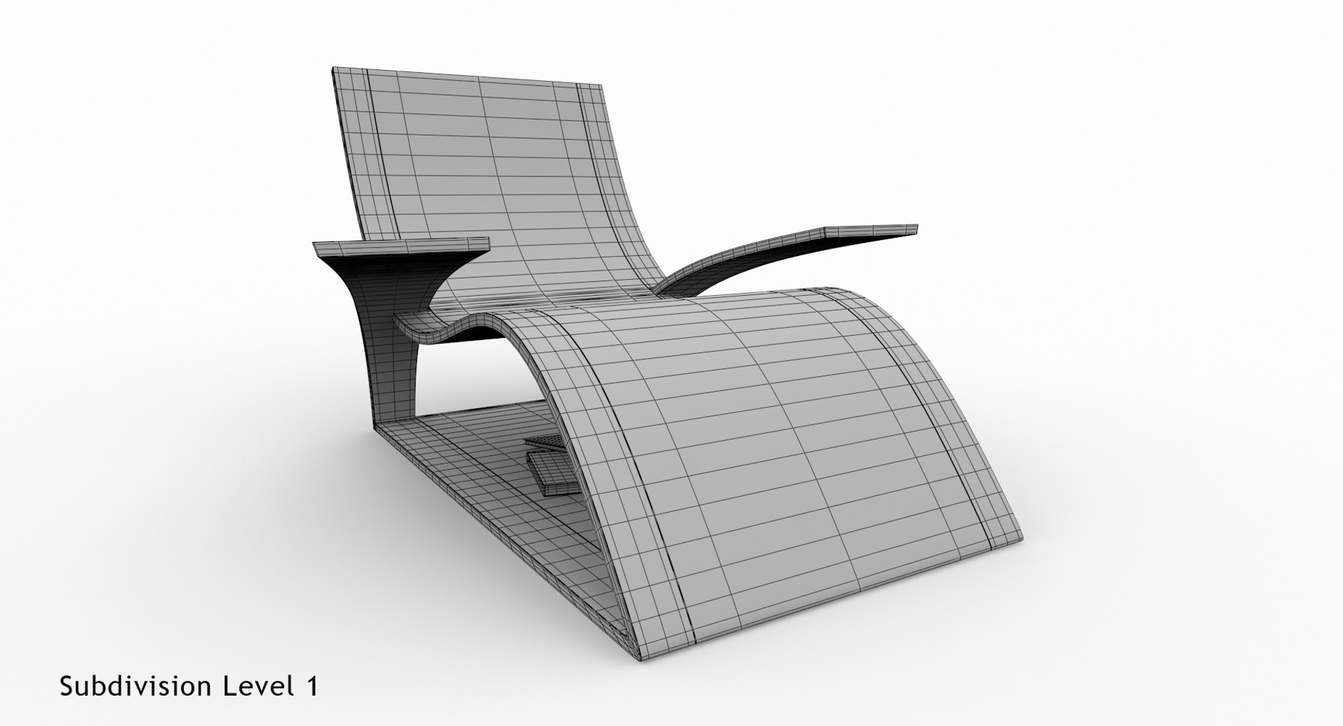 3d realistic wooden lounger model