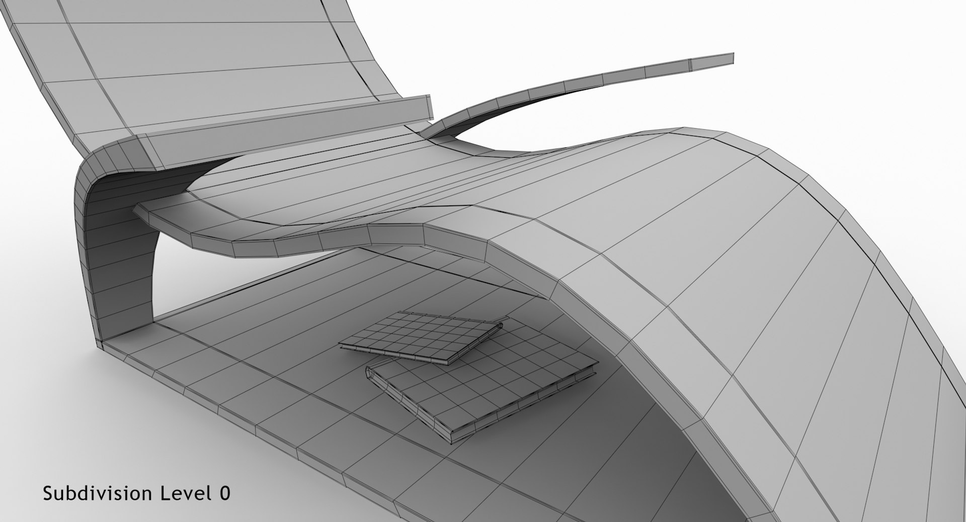 3d realistic wooden lounger model