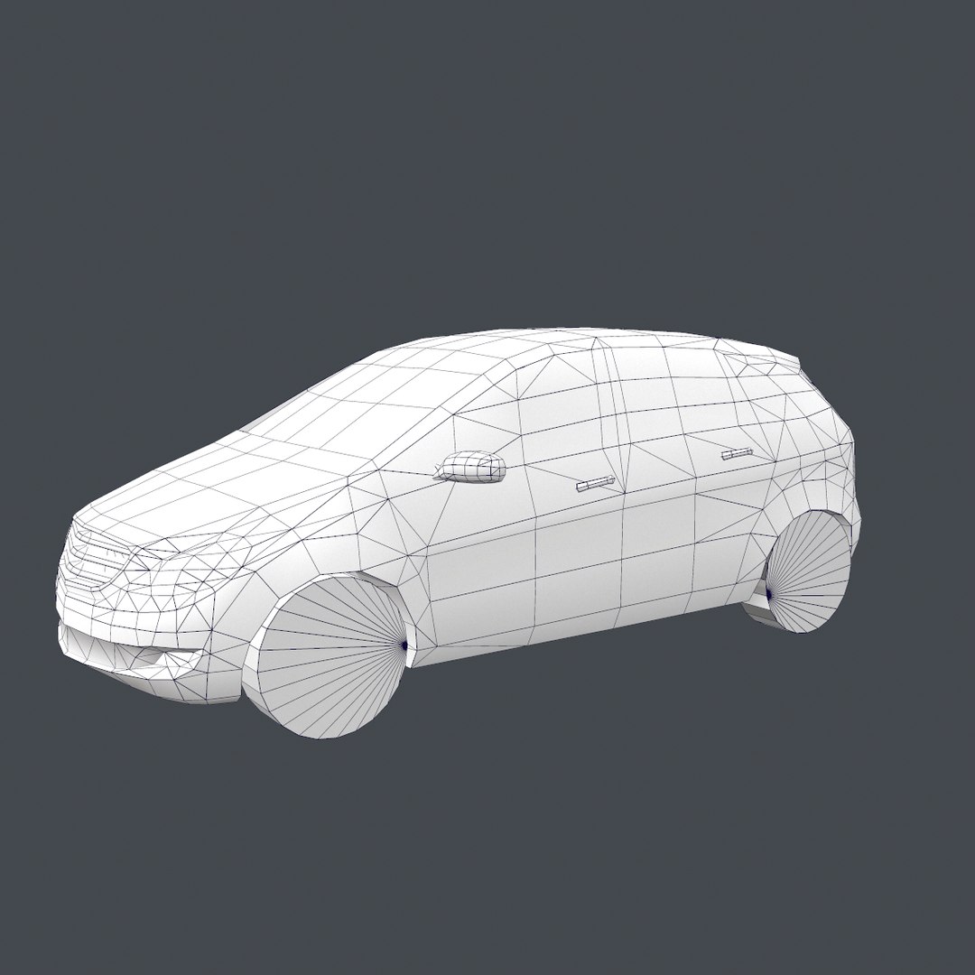 3d Blue Car Model