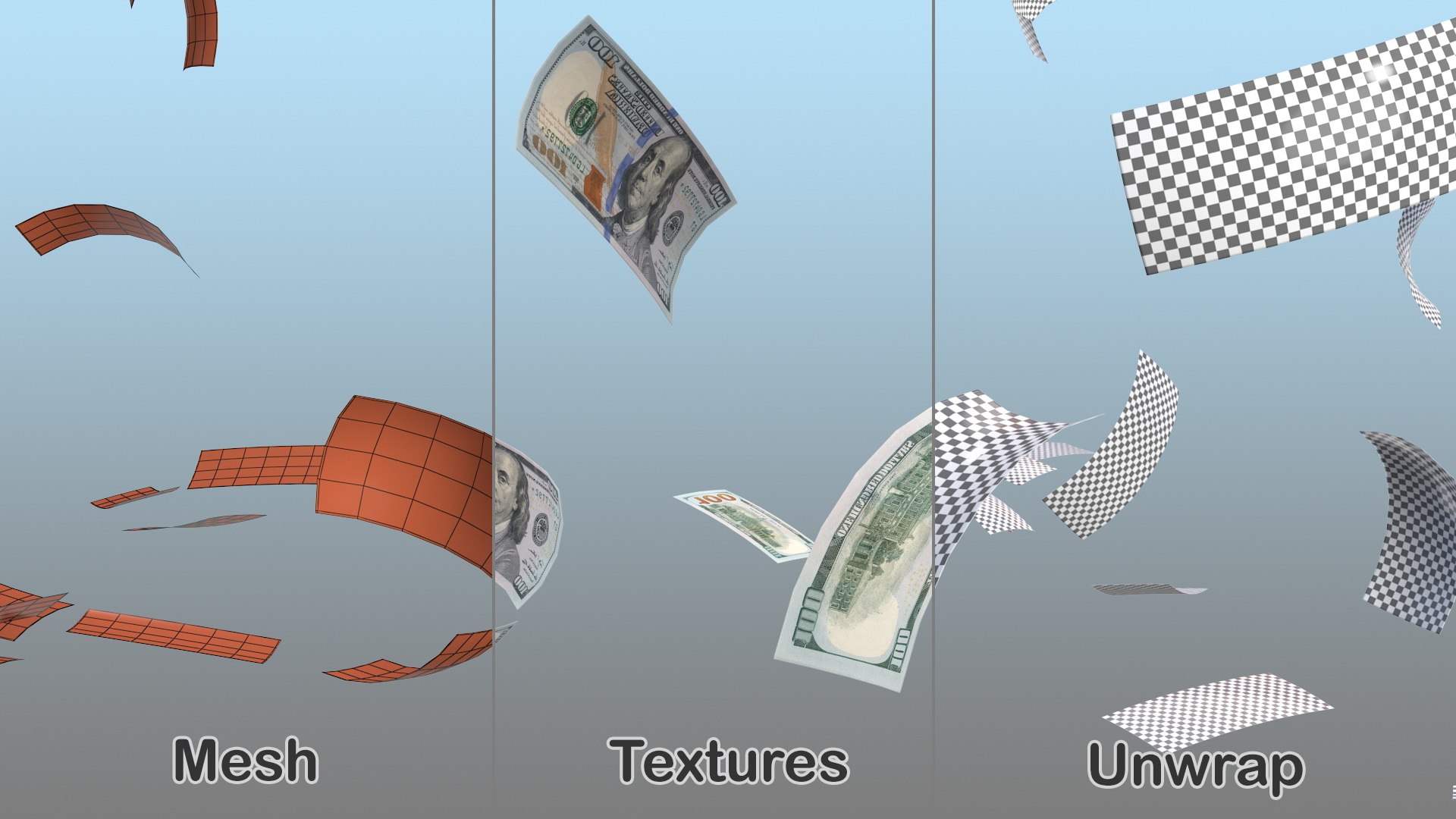 Flying Dollar Bills 3D - TurboSquid 1545760