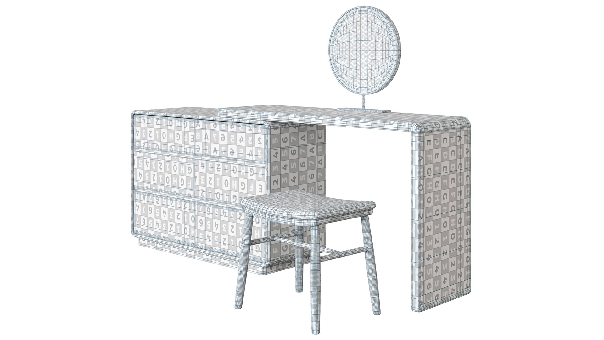 GVAwood Telescopic Dressing Table 3D Model - TurboSquid 2195254