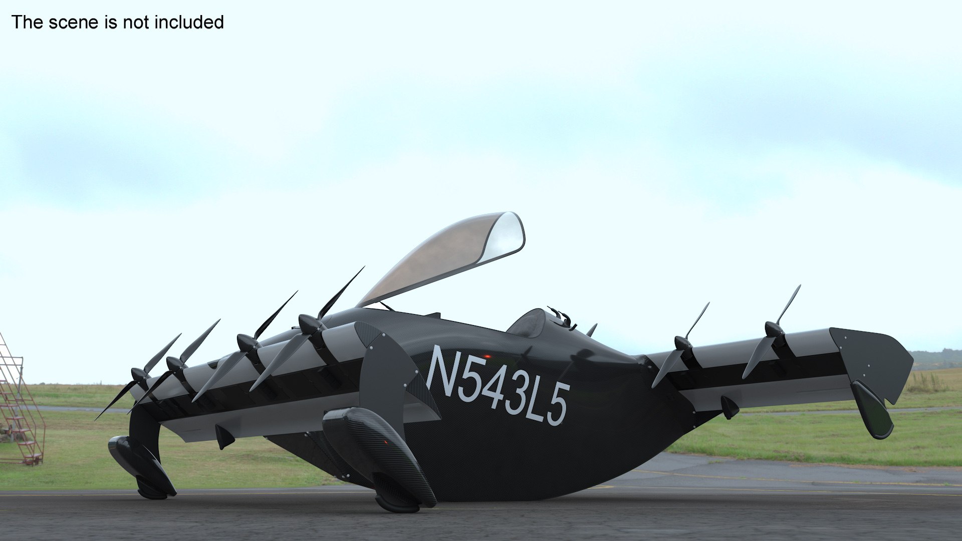 3D Helix Pivotal EVTOL Aircraft Black Rigged Model - TurboSquid 2274998