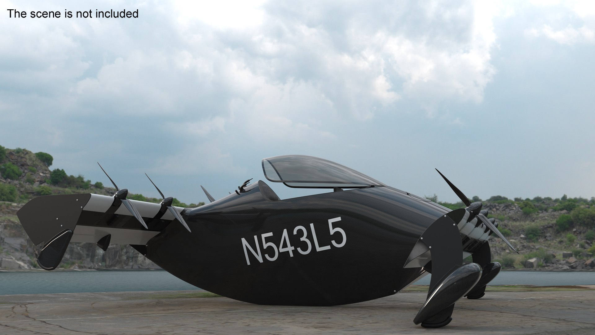 3D Helix Pivotal EVTOL Aircraft Black Rigged Model - TurboSquid 2274998