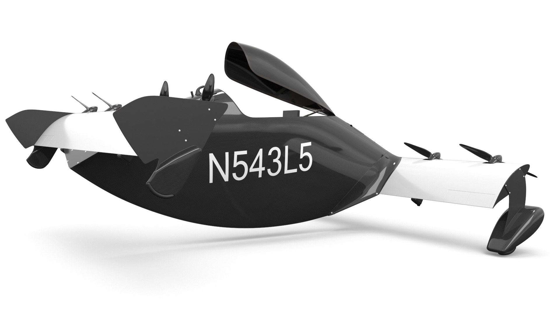 3D Helix Pivotal EVTOL Aircraft Black Rigged Model - TurboSquid 2274998