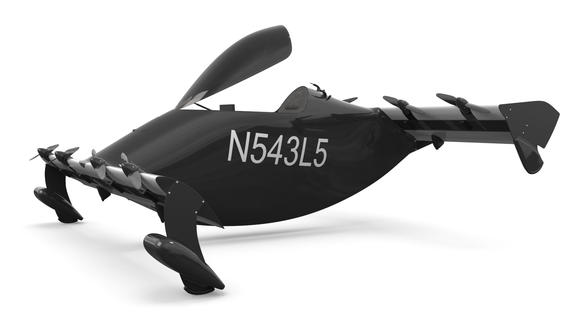 3D Helix Pivotal EVTOL Aircraft Black Rigged Model - TurboSquid 2274998