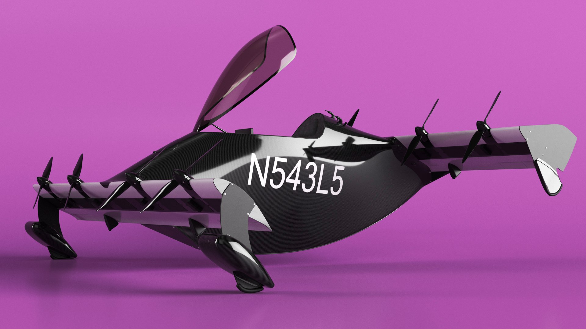 3D Helix Pivotal EVTOL Aircraft Black Rigged Model - TurboSquid 2274998