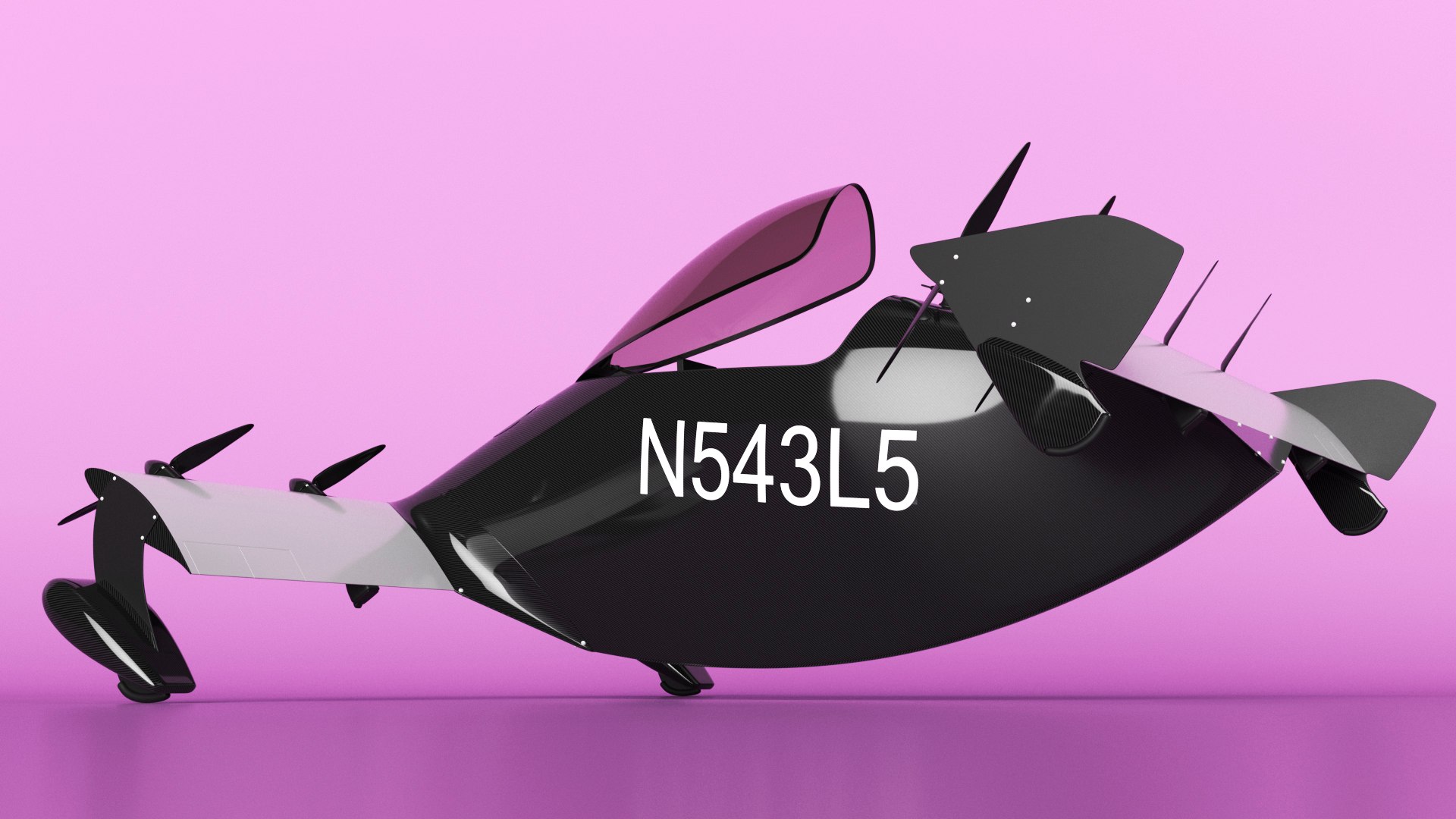 3D Helix Pivotal EVTOL Aircraft Black Rigged Model - TurboSquid 2274998