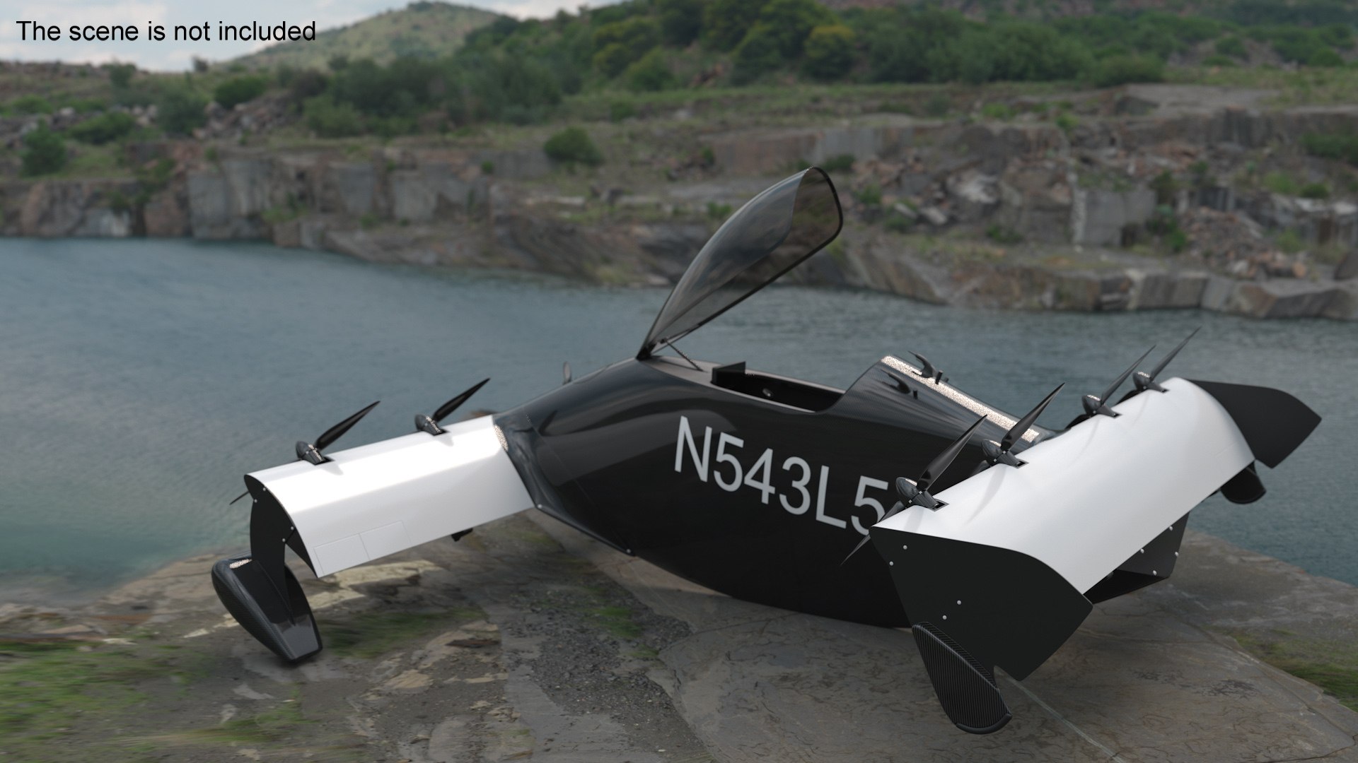 3D Helix Pivotal EVTOL Aircraft Black Rigged Model - TurboSquid 2274998