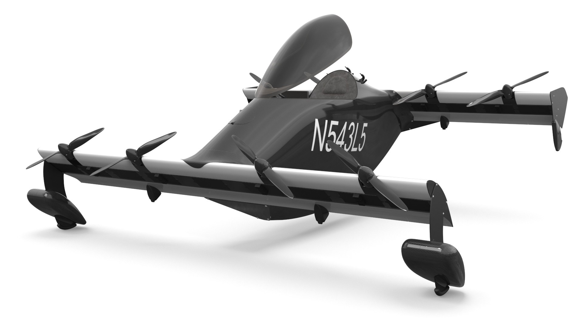 3D Helix Pivotal EVTOL Aircraft Black Rigged Model - TurboSquid 2274998