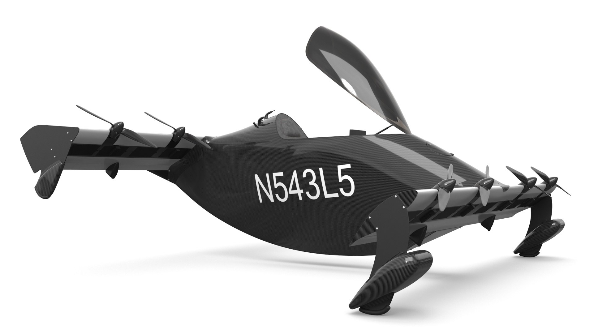 3D Helix Pivotal EVTOL Aircraft Black Rigged Model - TurboSquid 2274998