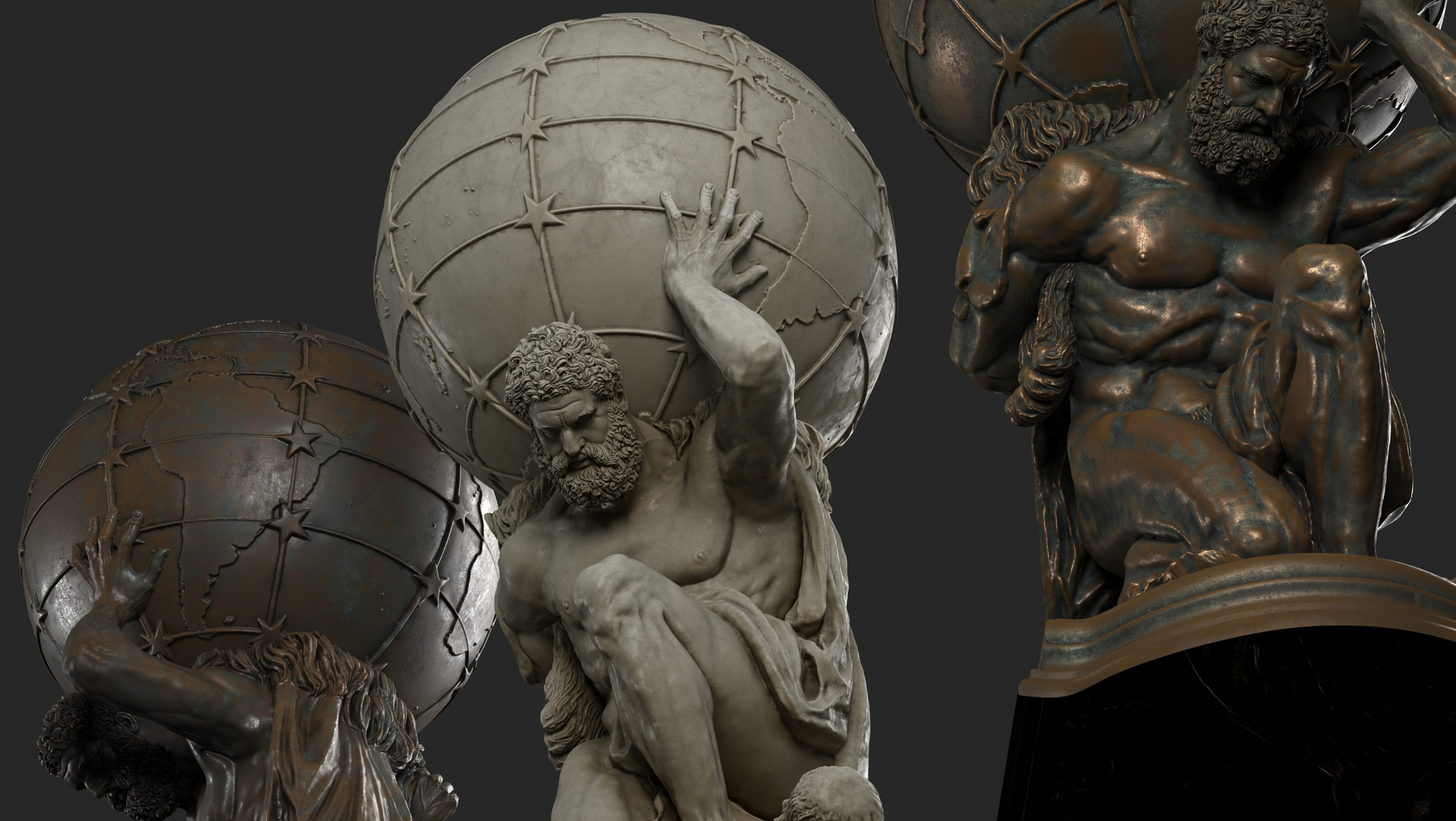 Atlas sculpture bronze 3D model - TurboSquid 1415327