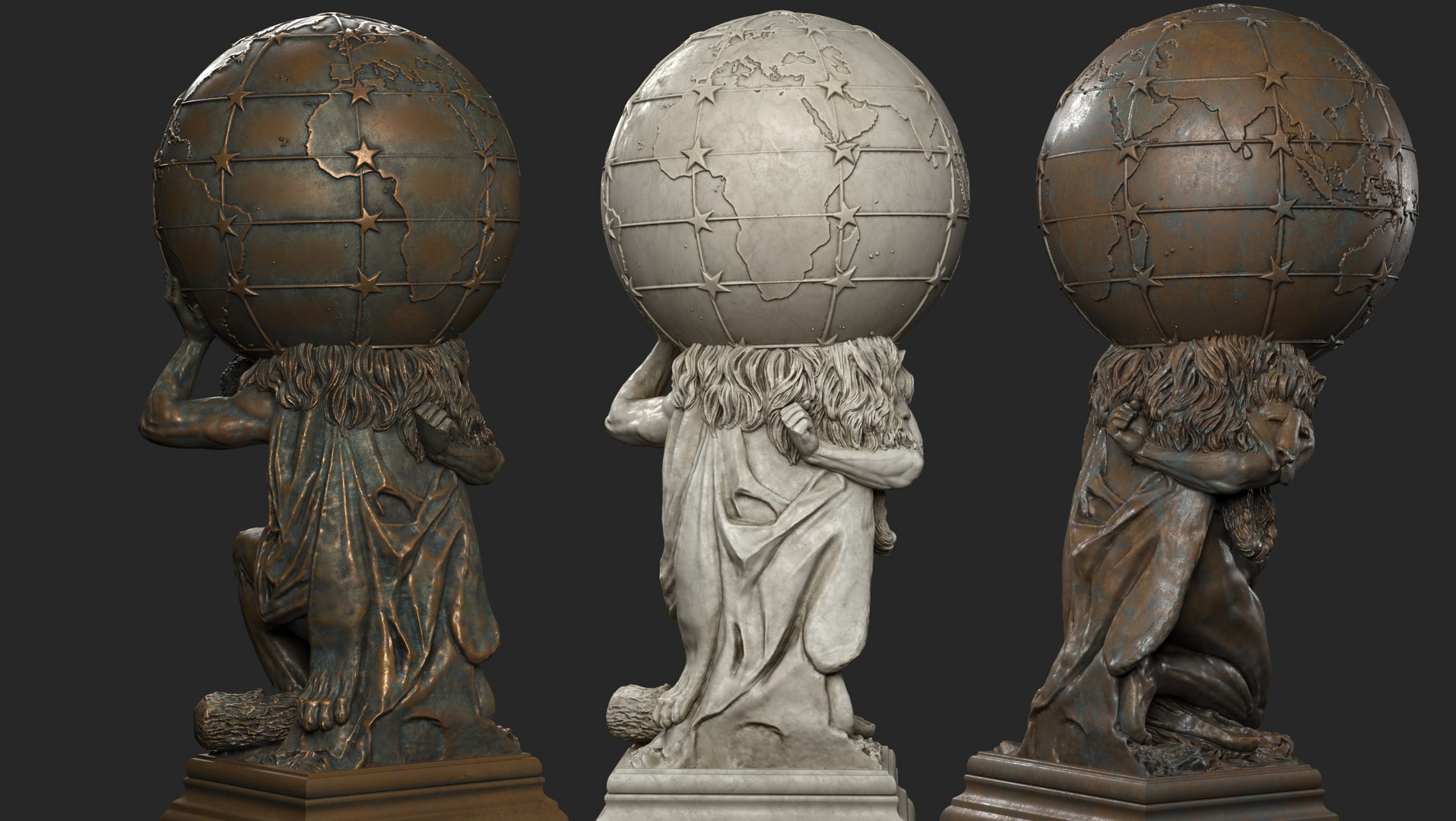 Atlas Sculpture Bronze 3D Model - TurboSquid 1415327