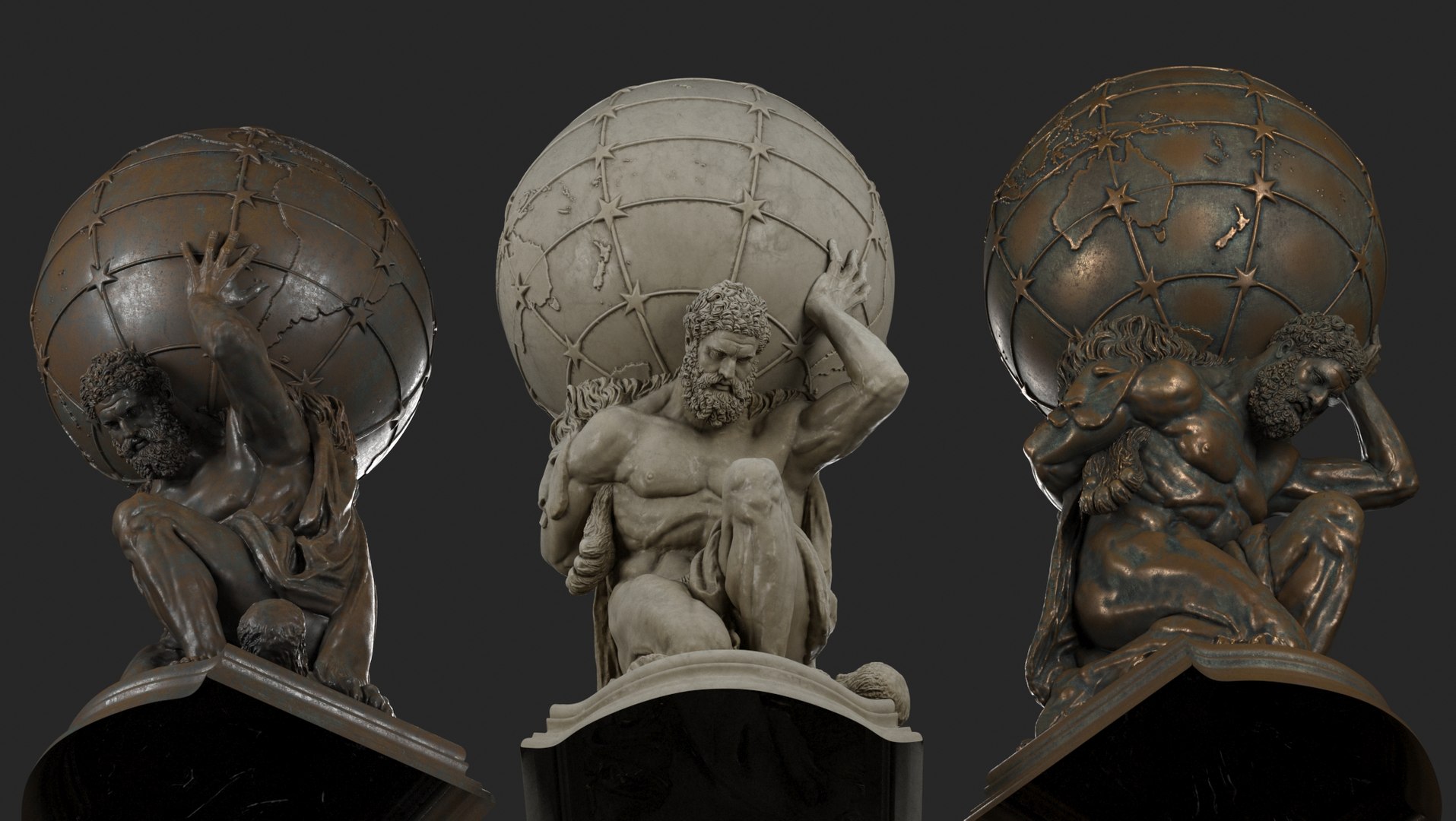 Atlas Sculpture Bronze 3D Model - TurboSquid 1415327
