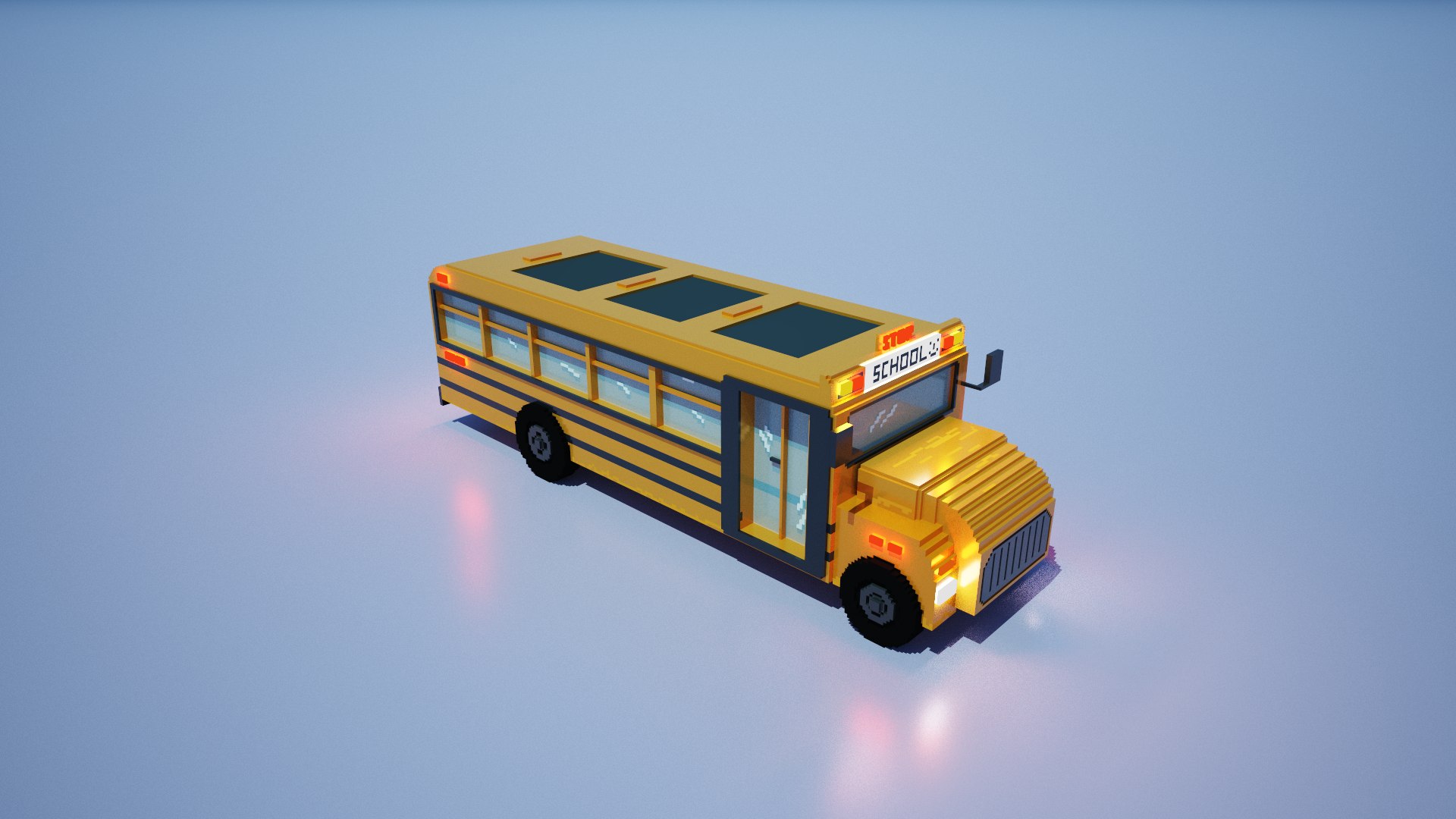 Voxel school bus 3D - TurboSquid 1865999