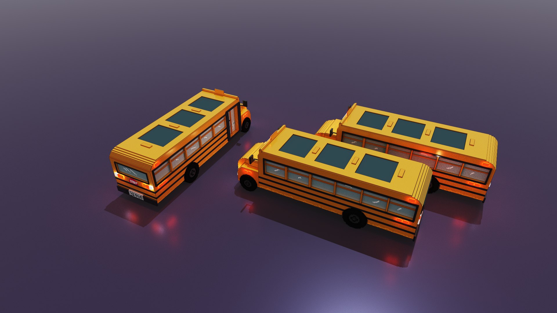 Voxel school bus 3D - TurboSquid 1865999
