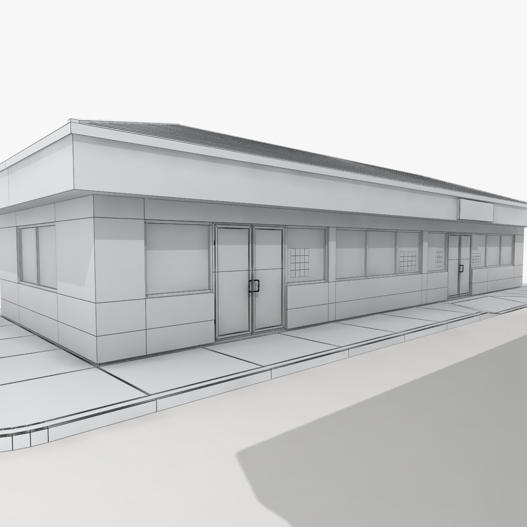 Texaco Gas Station Convenience Store 3d Max
