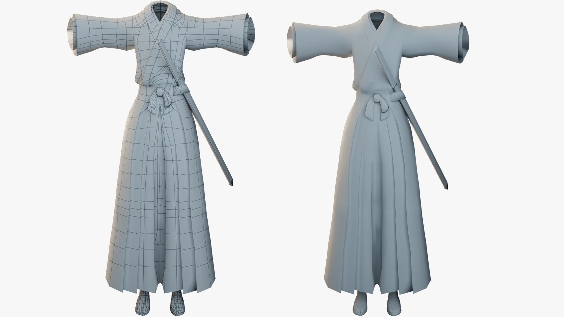 3D Samurai Suit Base Mesh 2 3D Model - TurboSquid 2155853