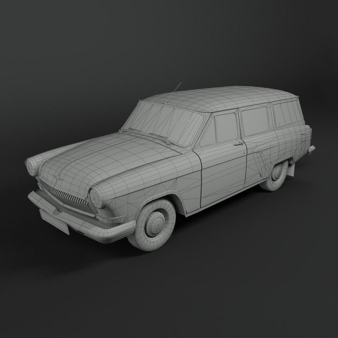 3d gaz-22 van volga car model