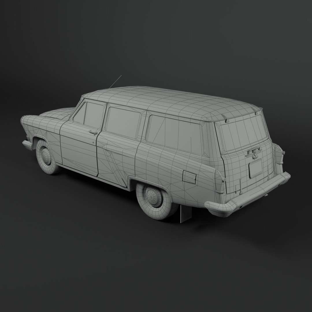 3d gaz-22 van volga car model