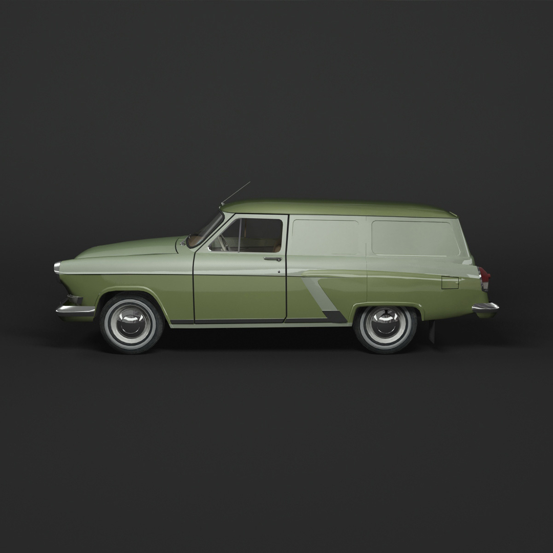 3d gaz-22 van volga car model