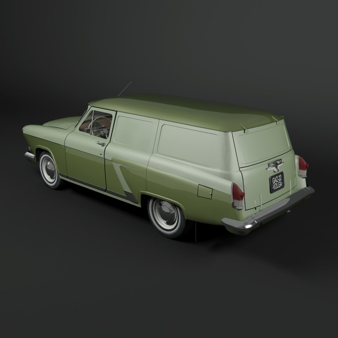 3d gaz-22 van volga car model