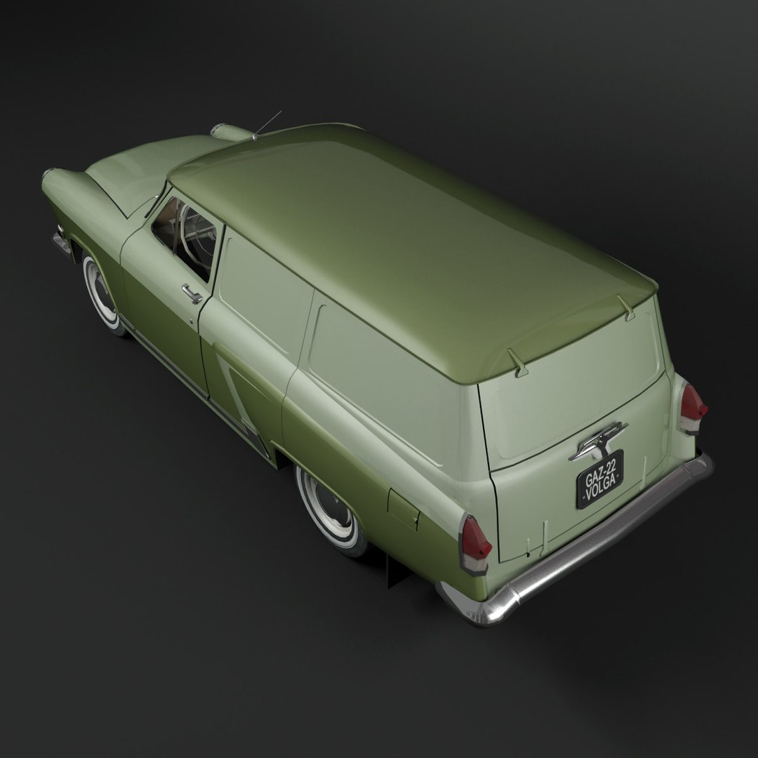 3d gaz-22 van volga car model