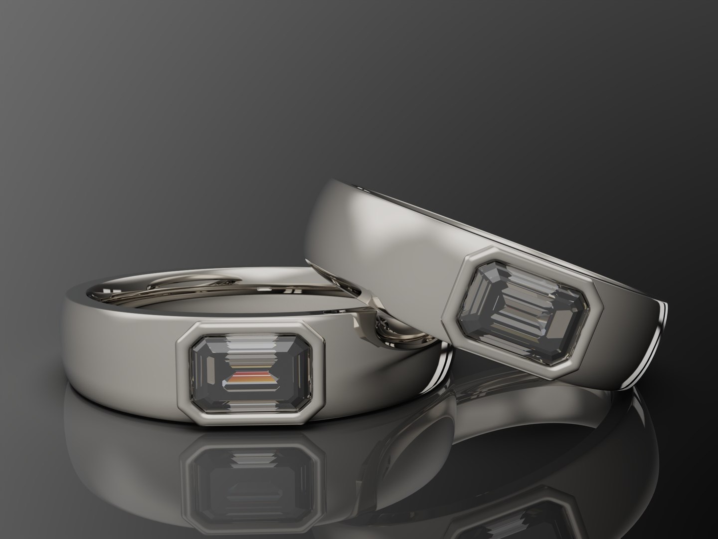 3D Bold Unisex Wedding Rings 4-14US Sizes - TurboSquid 2231209