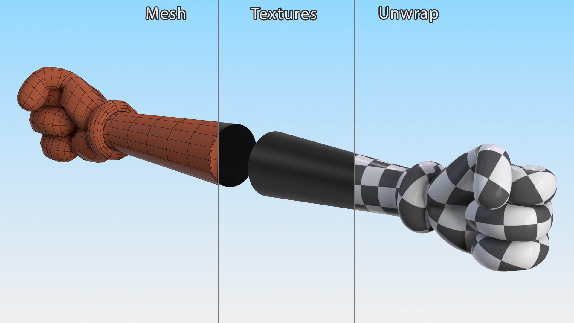 Cartoon Fists in Gloves 3D model - TurboSquid 1981834