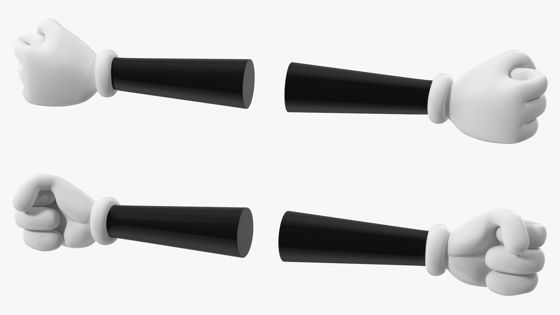 Cartoon Fists in Gloves 3D model - TurboSquid 1981834