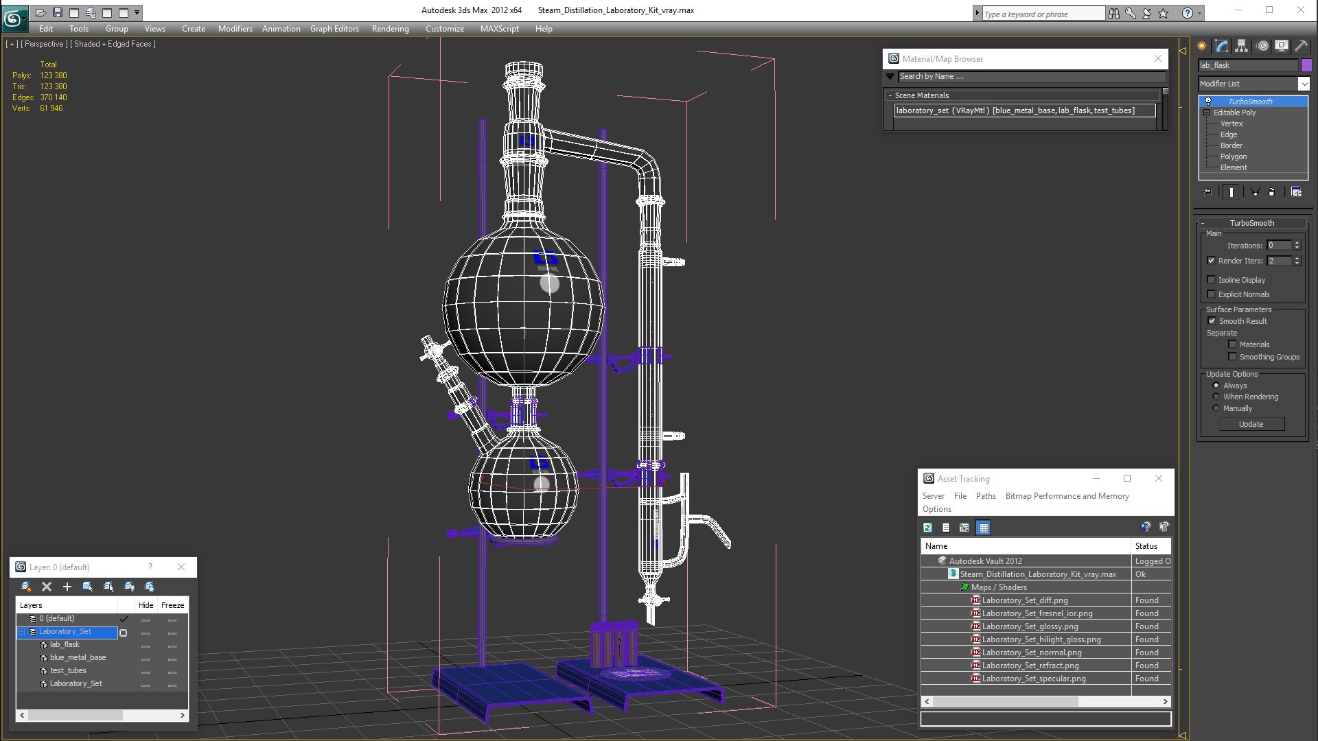 Steam distillation laboratory kit 3D model - TurboSquid 1458571