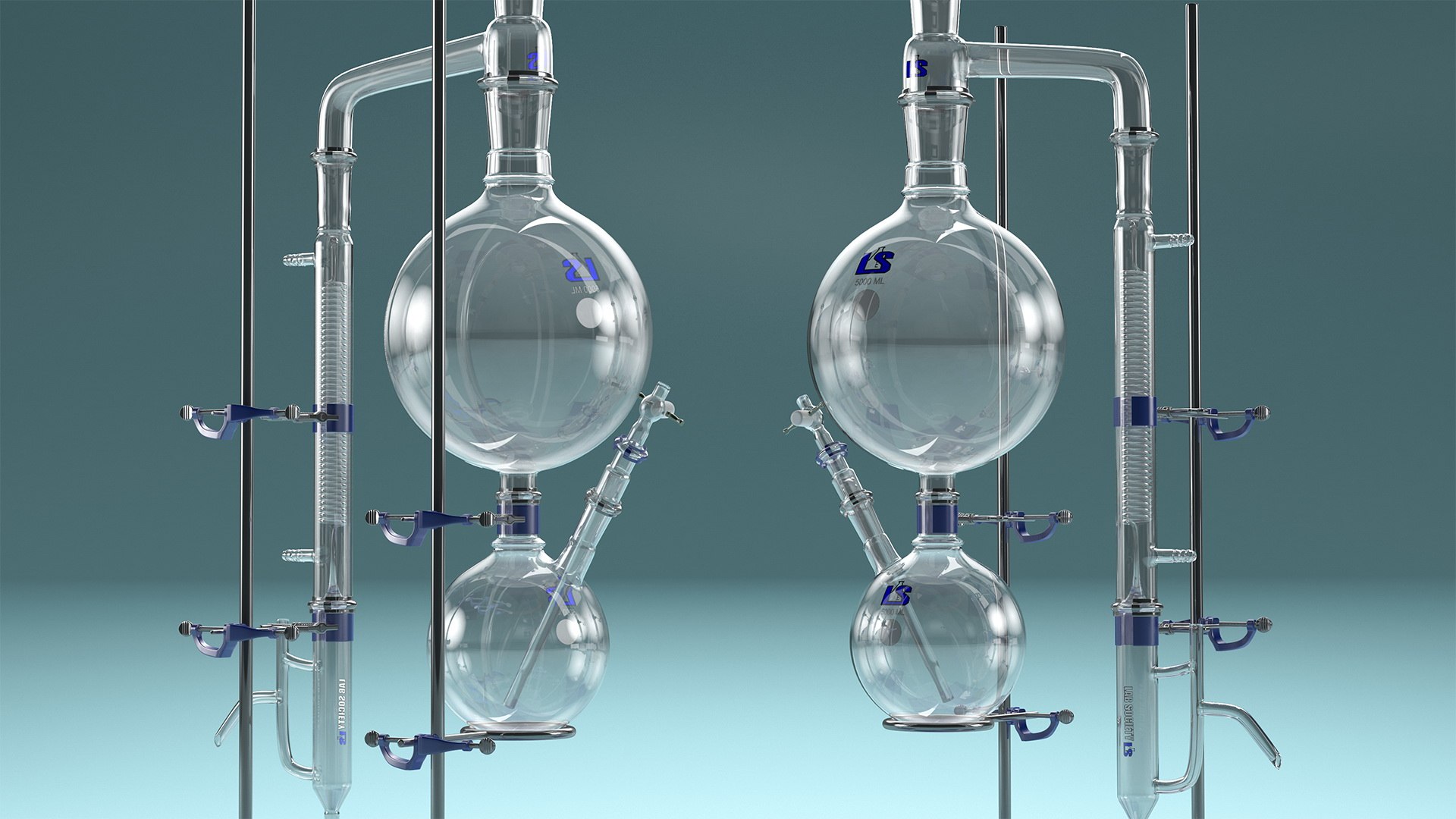 Steam distillation laboratory kit 3D model - TurboSquid 1458571