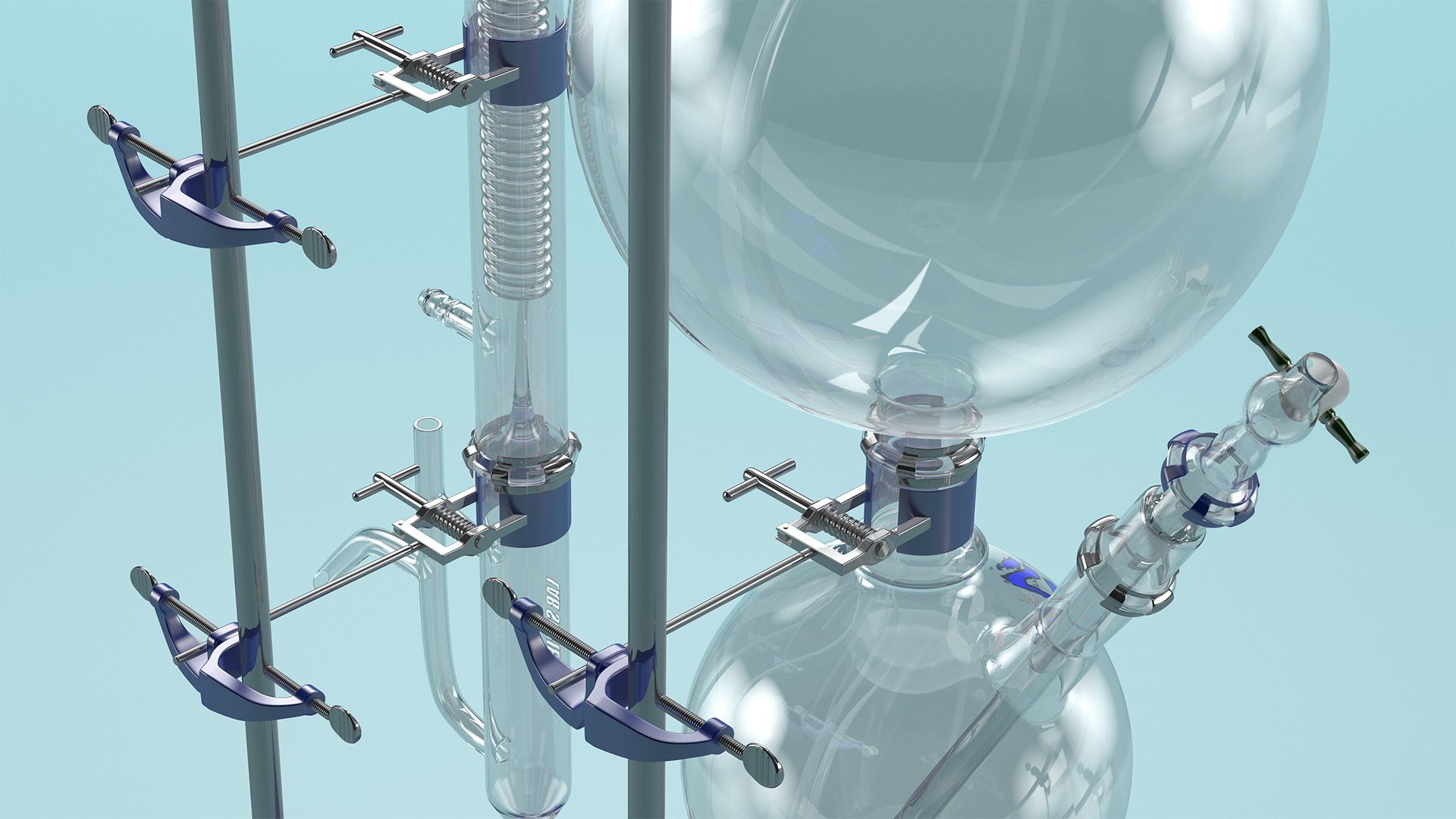 Steam distillation laboratory kit 3D model - TurboSquid 1458571