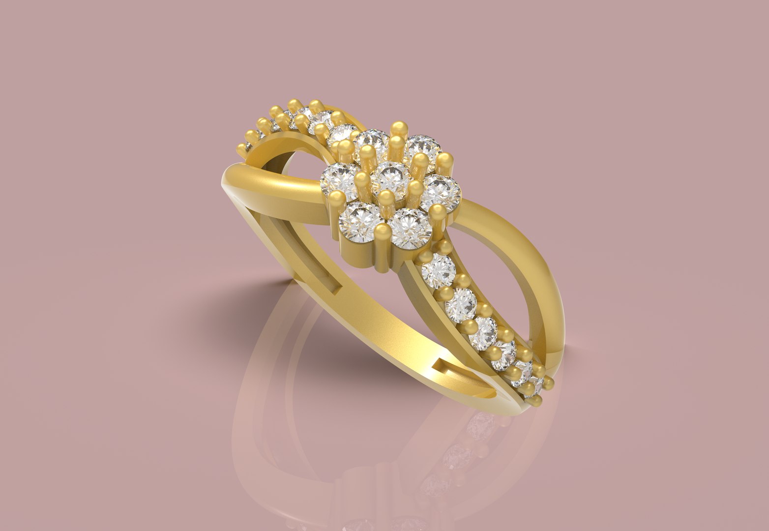 3D Ladies Diamond Ring - 0031 - TurboSquid 2407047