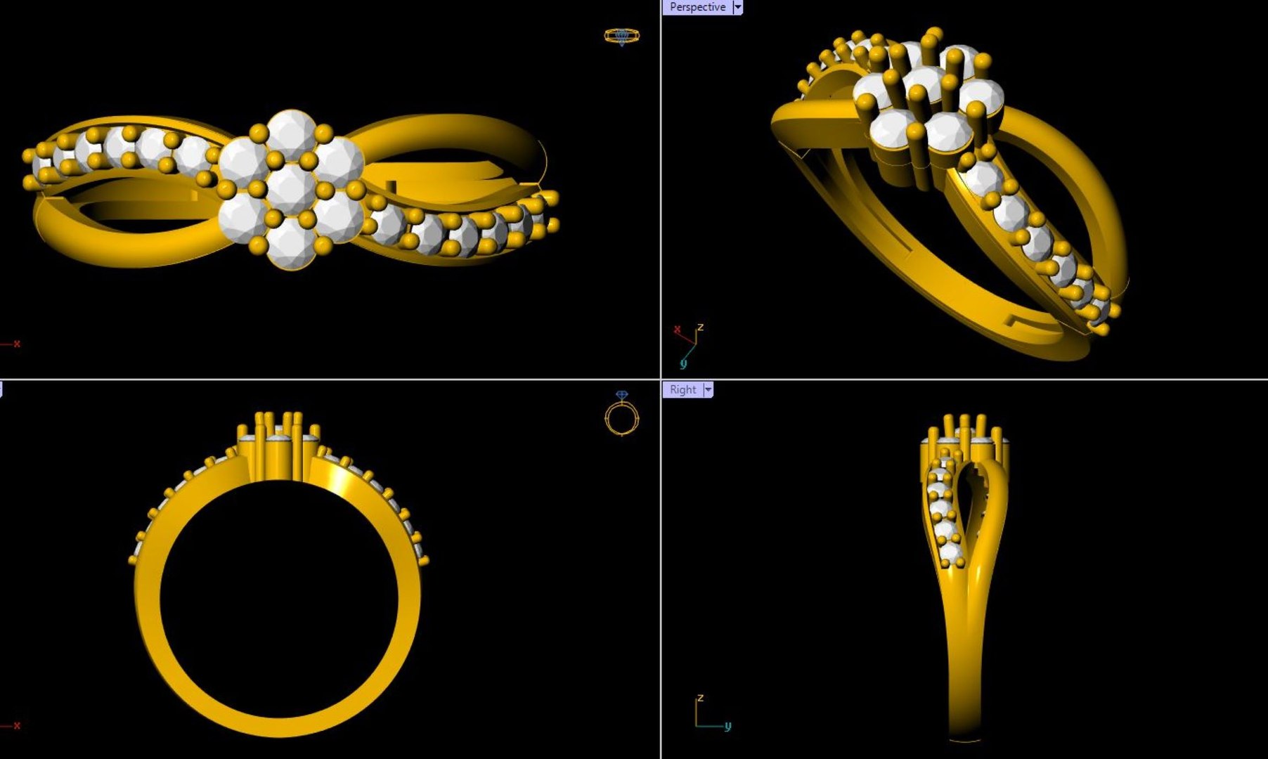 3D Ladies Diamond Ring - 0031 - TurboSquid 2407047