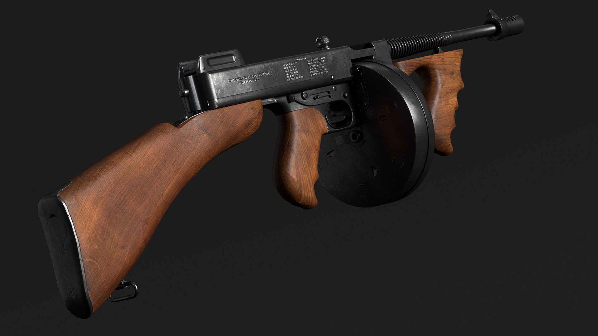 thompson submachine gun pbr 3d max