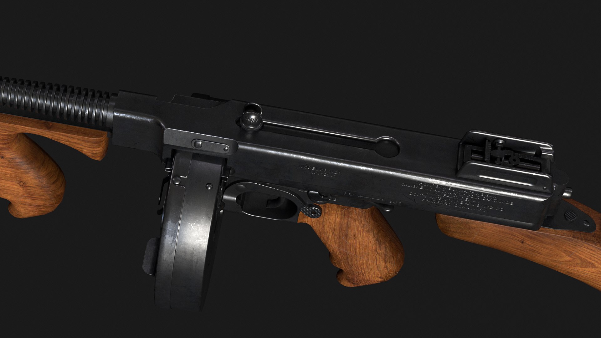 thompson submachine gun pbr 3d max