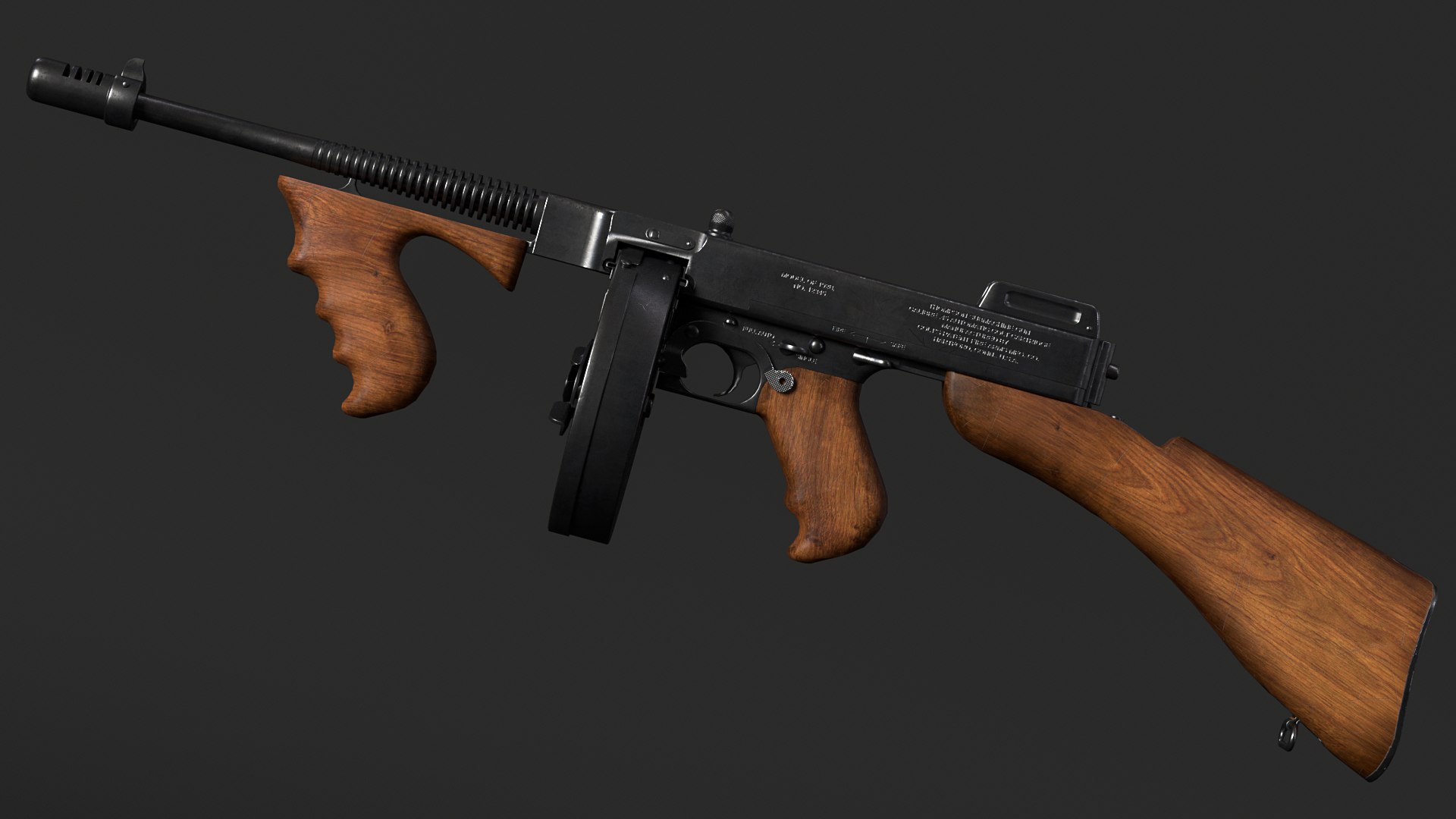 thompson submachine gun pbr 3d max