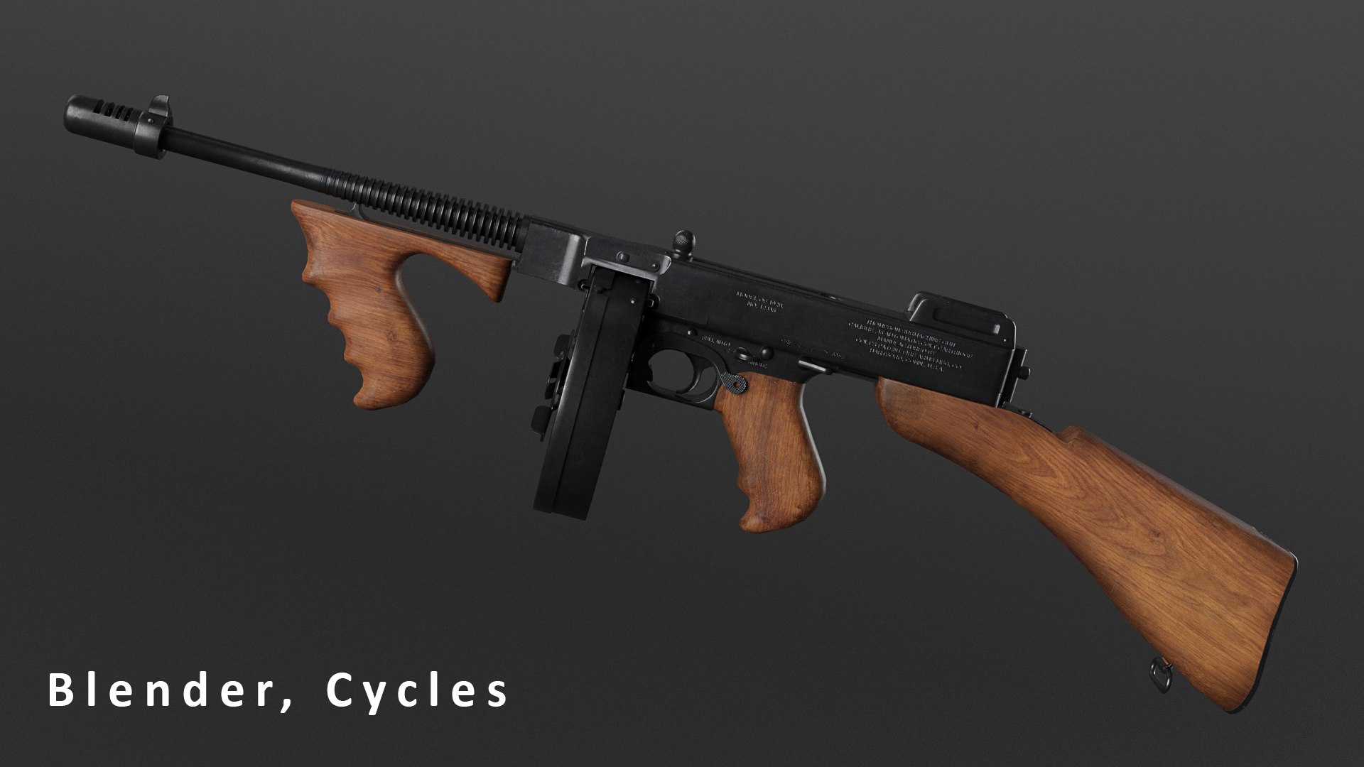 thompson submachine gun pbr 3d max