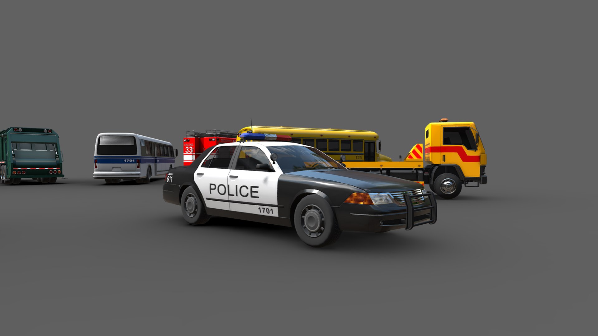 Civil Service Vehicles Pack PBR Model - TurboSquid 2268993