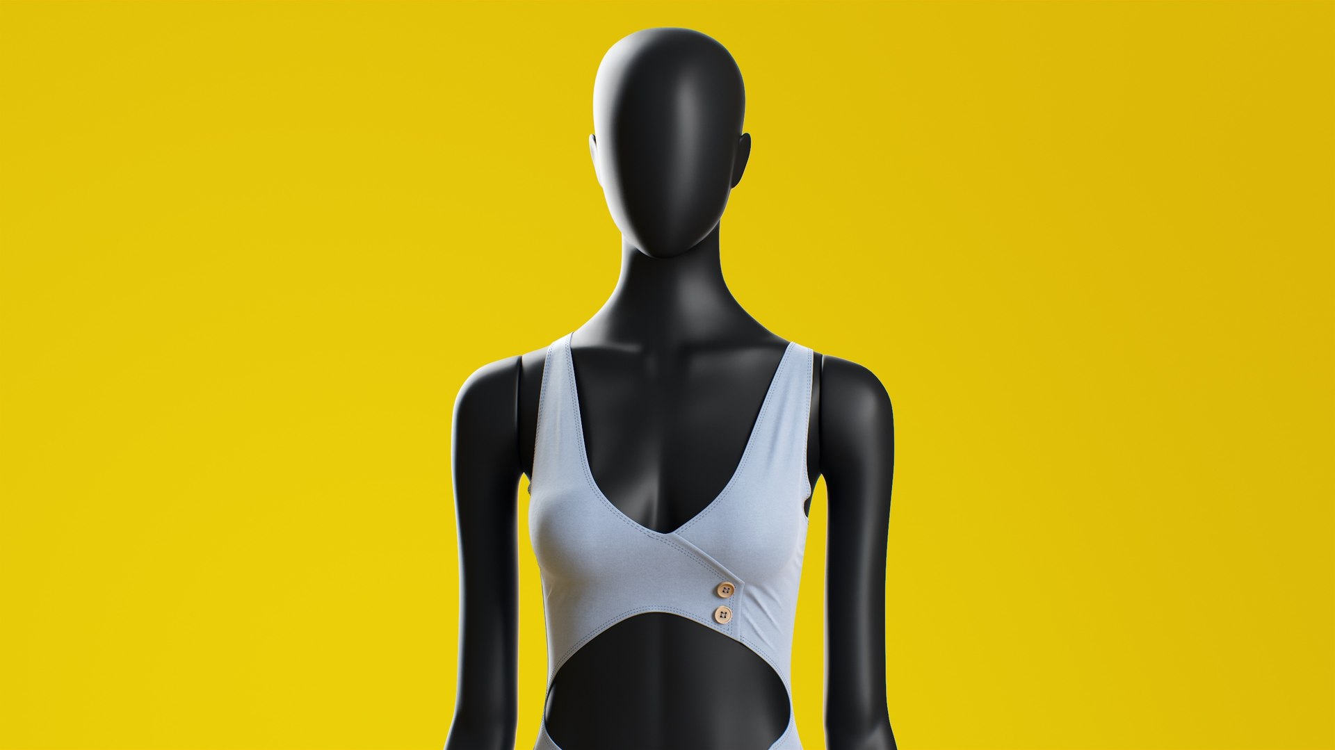 Woman Swim Cutout Button-up One-piece 3D - TurboSquid 1796371