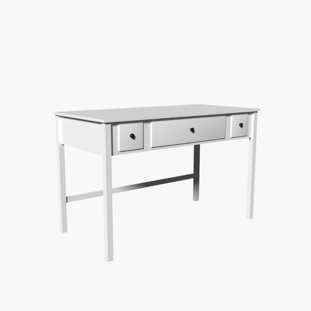 Basic White Writing Desk 3D model - TurboSquid 2062725