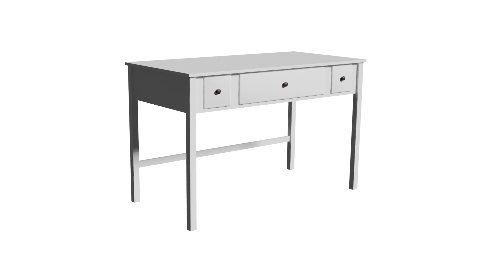 Basic White Writing Desk 3d Model Turbosquid 2062725