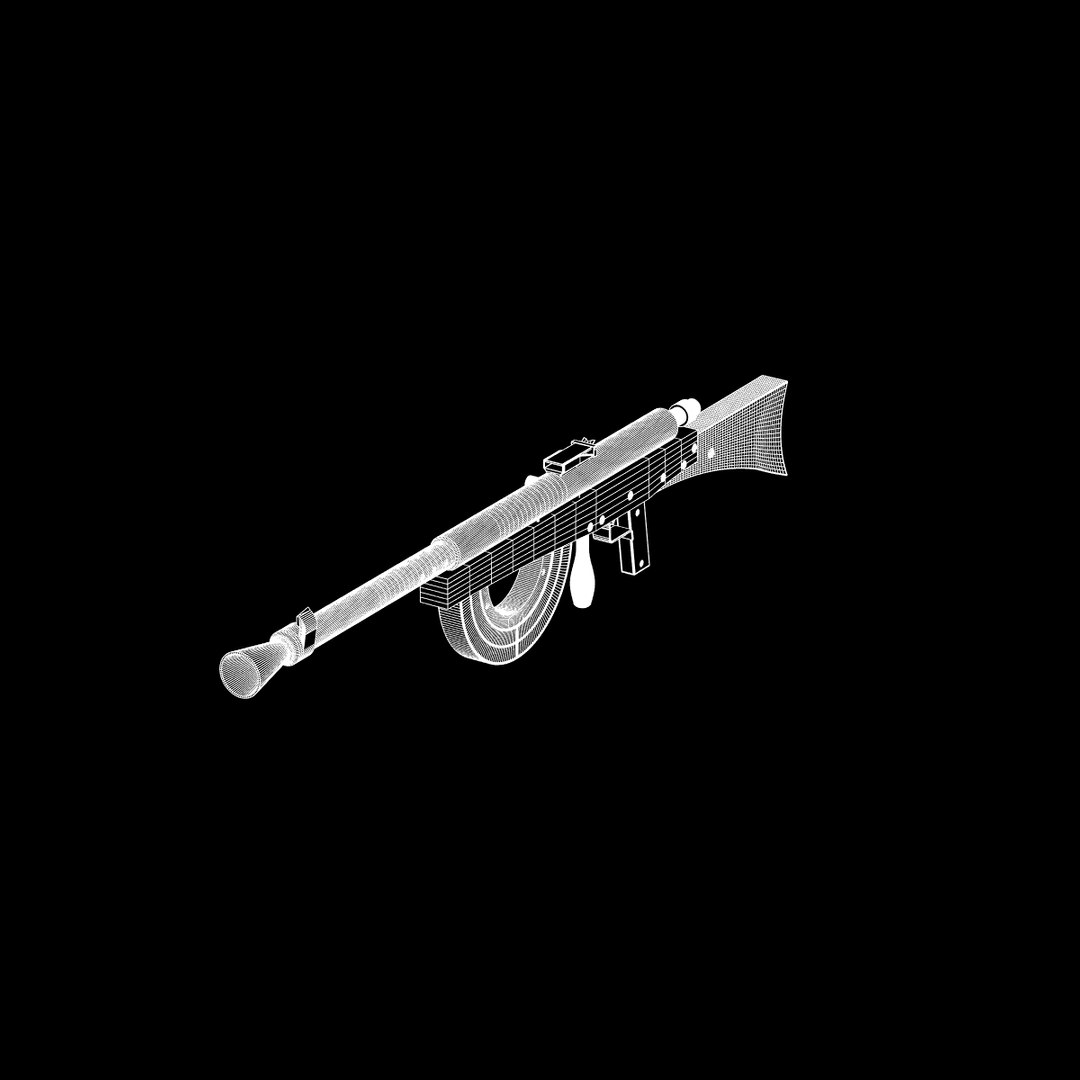 3d Model Chauchat Machine Rifle Weapons