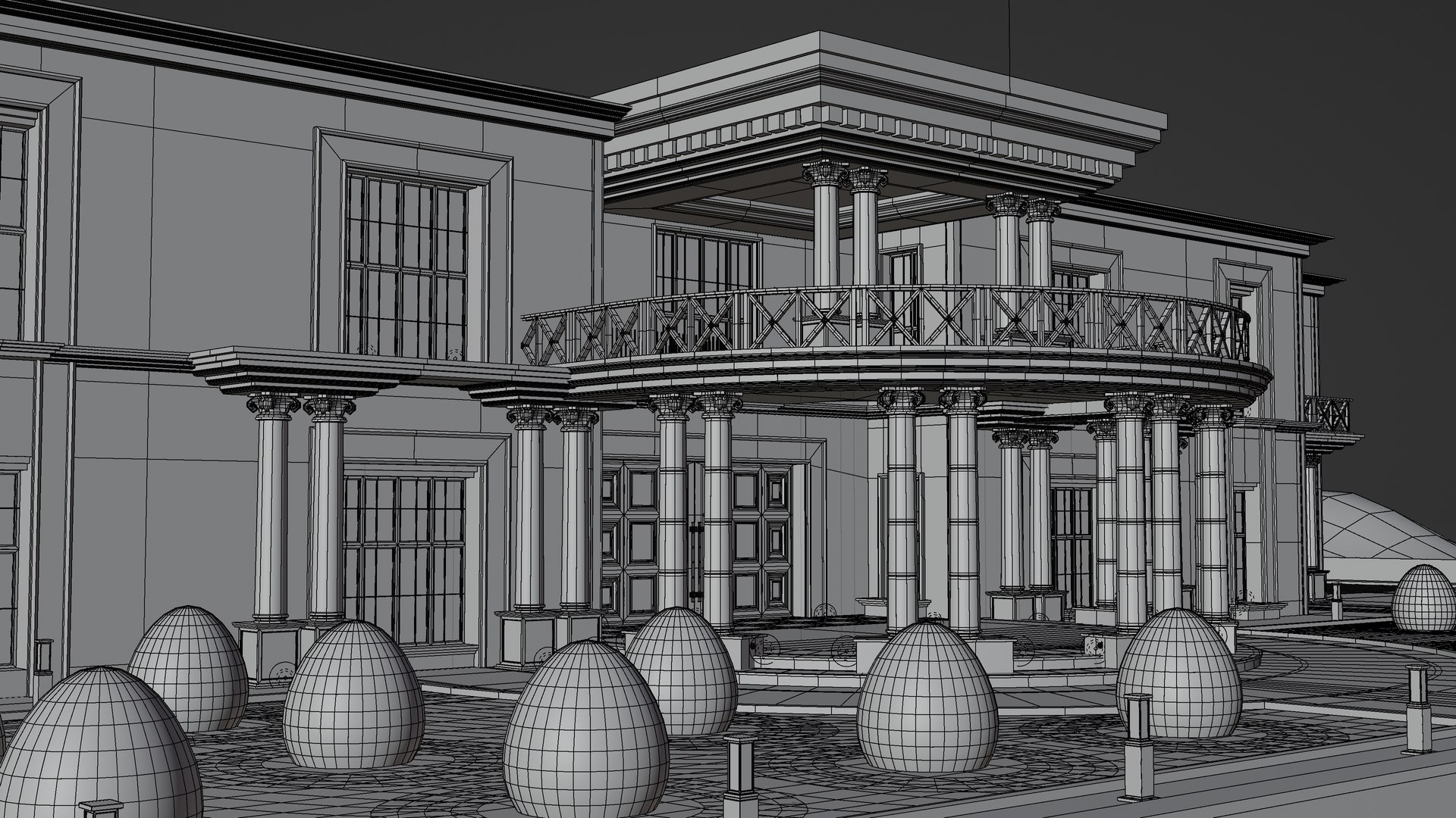 3D Aristocratic Classic Villa Mansion With Garden Model - TurboSquid ...