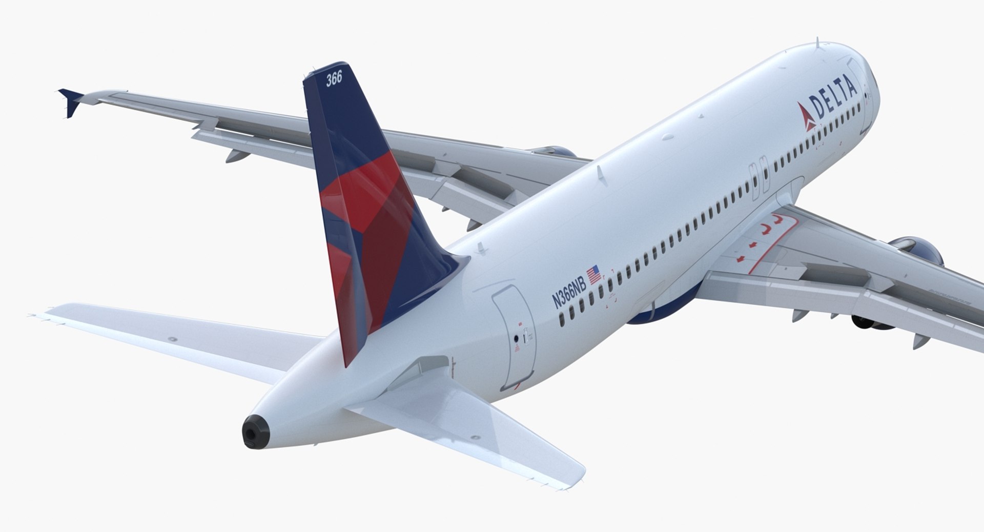3D airbus a320 delta air lines model - TurboSquid 1290278