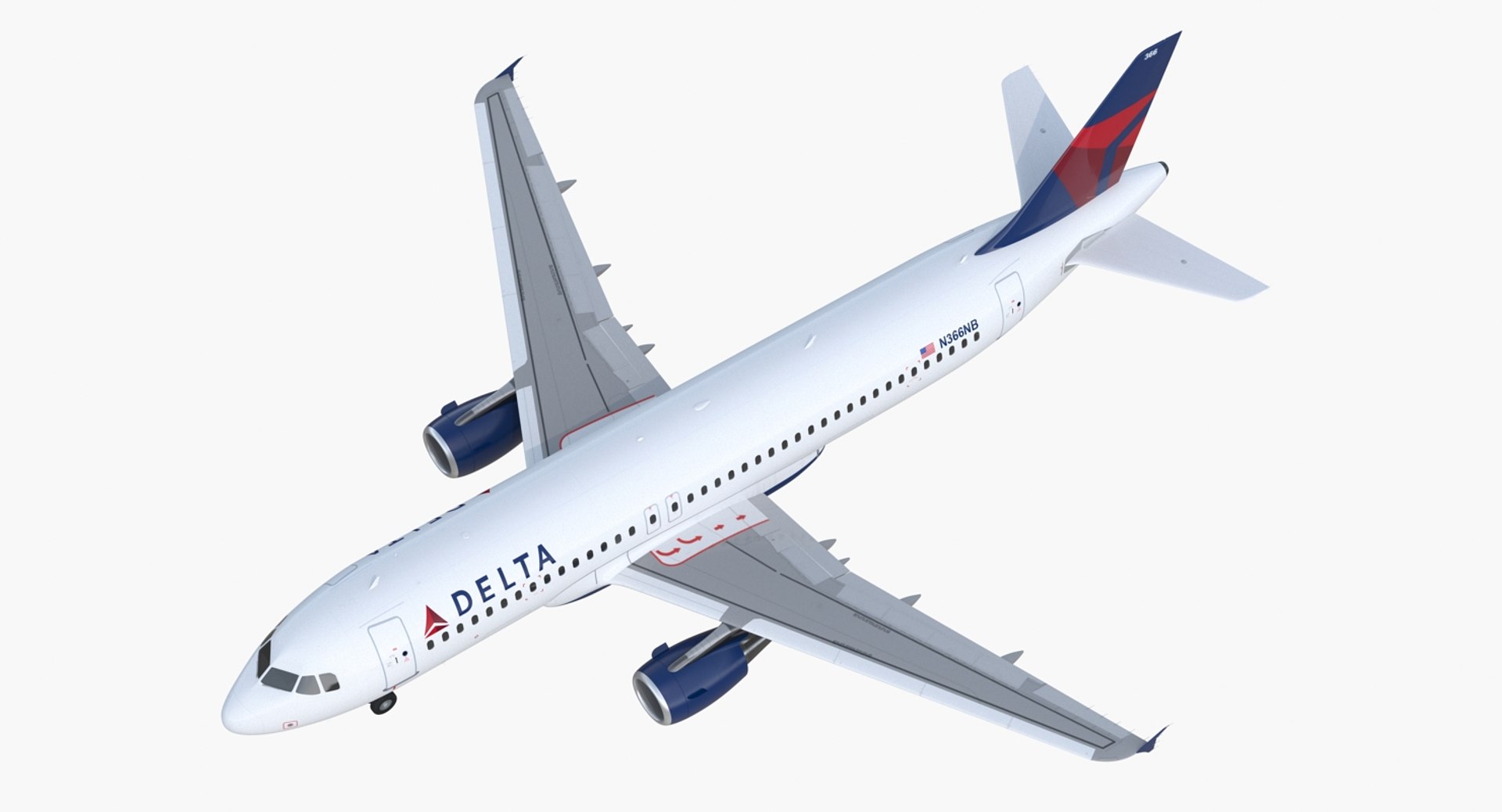3D airbus a320 delta air lines model - TurboSquid 1290278