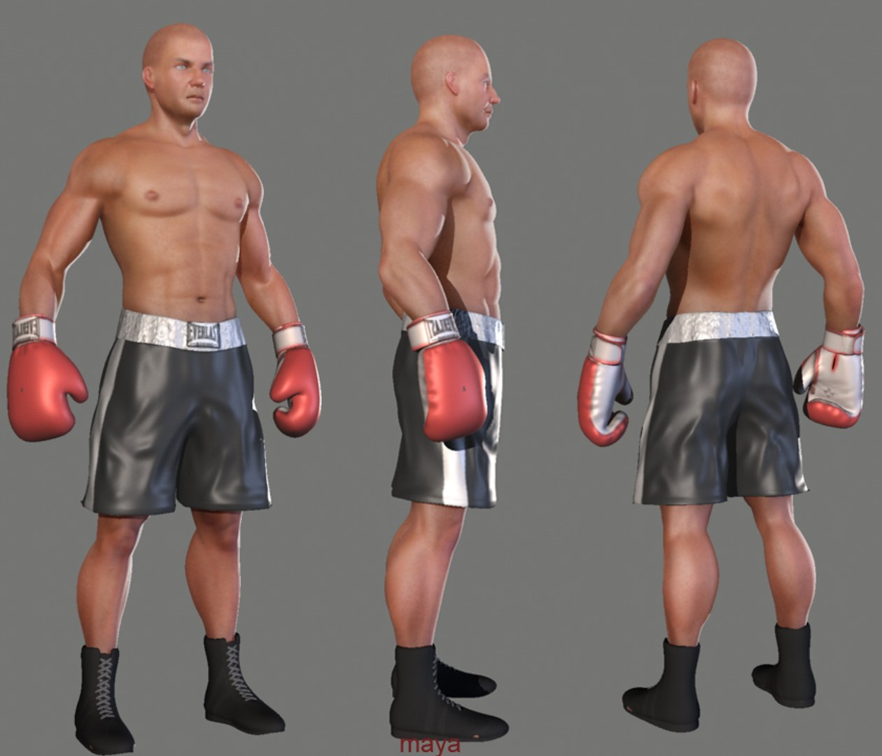 3dsmax male boxer